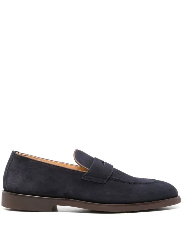 Brunello Cucinelli Penny-slot Suede Loafers - Blue