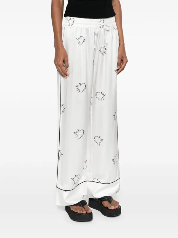 ALLSAINTS Sofi Straight-leg Trousers With All-over Logo And Heart Print