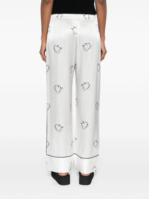 ALLSAINTS Sofi Straight-leg Trousers With All-over Logo And Heart Print