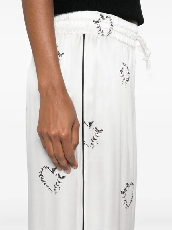 ALLSAINTS Sofi Straight-leg Trousers With All-over Logo And Heart Print