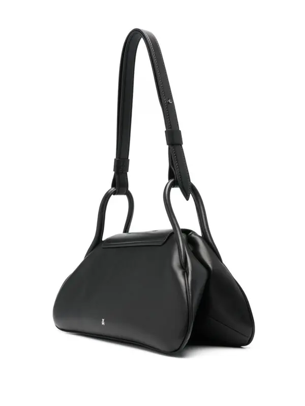 Amina Muaddi Gemini Leather Shoulder Bag - Black