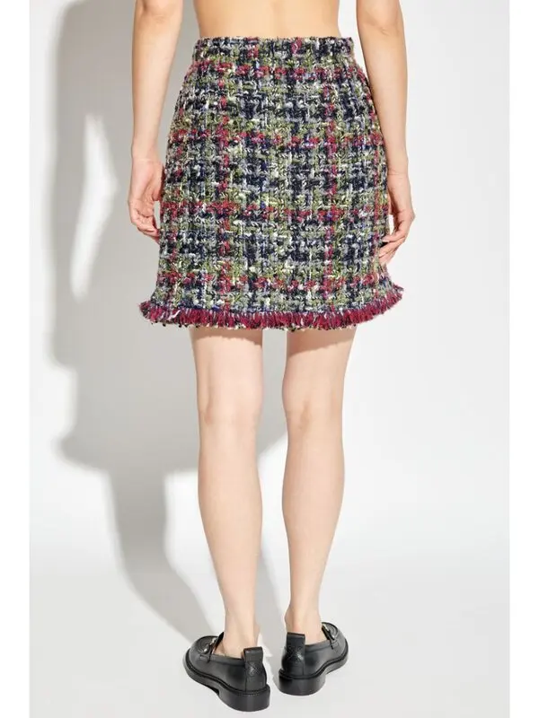 Etro Tweed Bouclé Check Mini Skirt - Black
