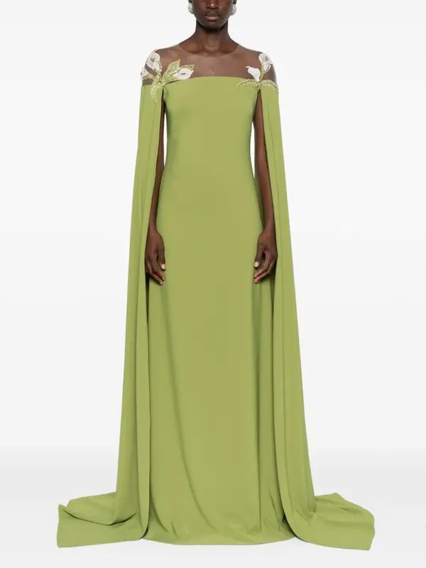 CRISTALLINI Daphne Bead-embellished Crepe Dress