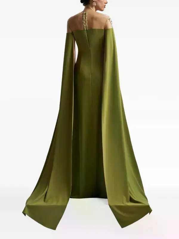 CRISTALLINI Daphne Bead-embellished Crepe Dress