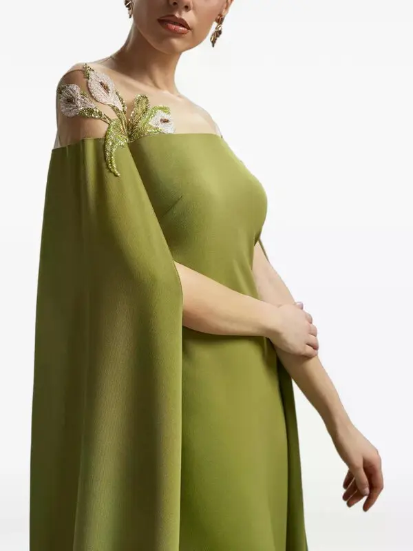 CRISTALLINI Daphne Bead-embellished Crepe Dress