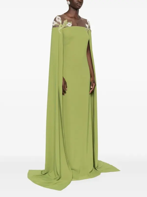 CRISTALLINI Daphne Bead-embellished Crepe Dress