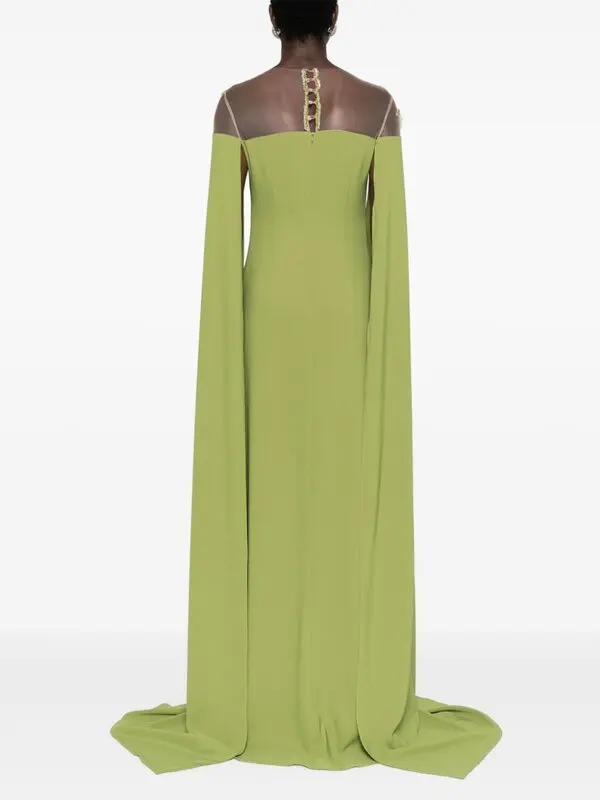 CRISTALLINI Daphne Bead-embellished Crepe Dress