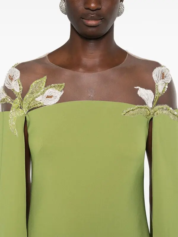 CRISTALLINI Daphne Bead-embellished Crepe Dress