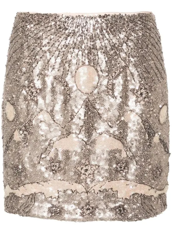 ALLSAINTS Jamilia Sequin-embellished Mini Shirt - Neutrals