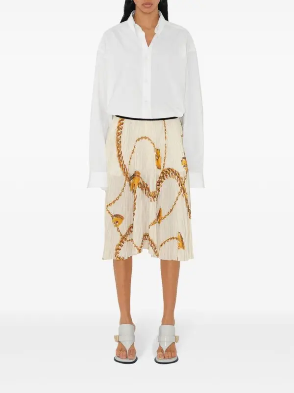 Burberry Shield Hardware Pleated Skirt