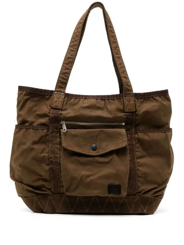 PORTER-YOSHIDA & CO Crag Panelled Tote Bag - Brown