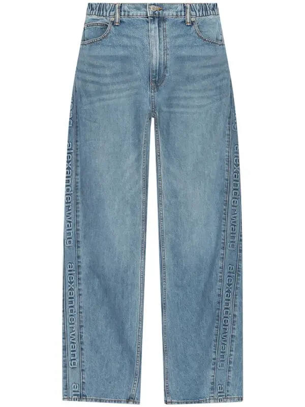 Alexander Wang Logo-embossed Boyfriend Jeans