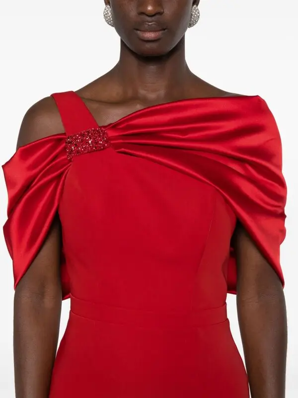 CRISTALLINI Ophelia Satin Midi Dress - Red