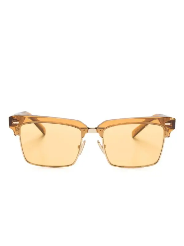 Miu Miu Mu10zs Rectangle-frame Sunglasses - Orange