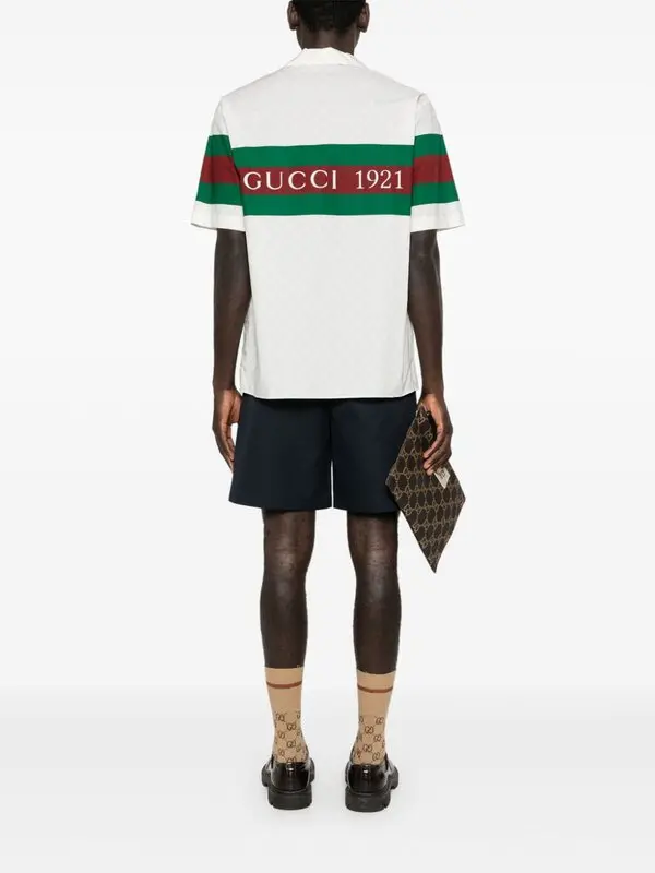 Gucci Gg Web-print Cotton Shirt
