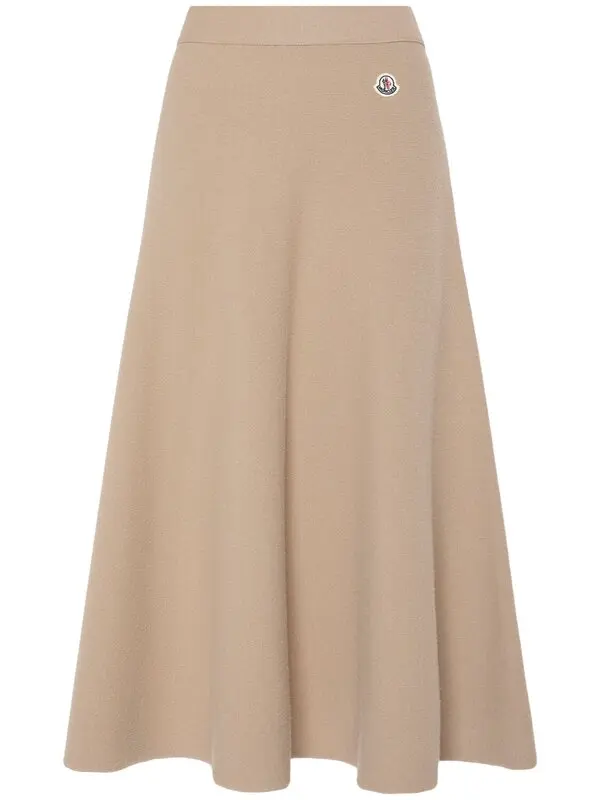 Moncler Wool Blend Midi Skirt