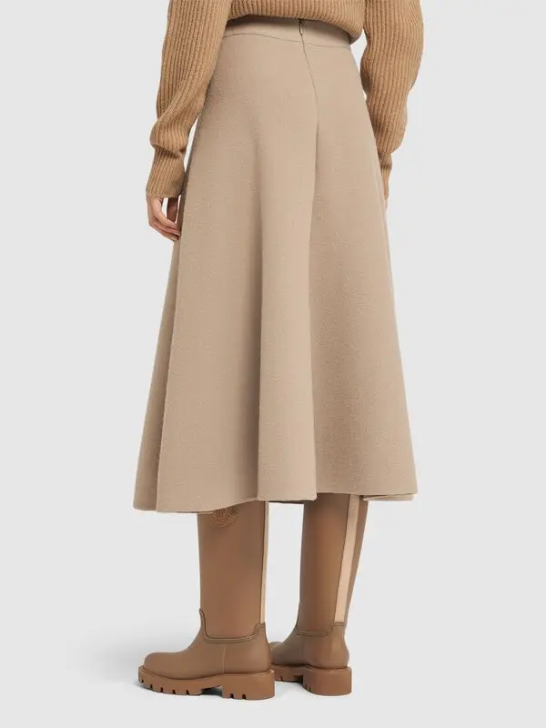 Moncler Wool Blend Midi Skirt