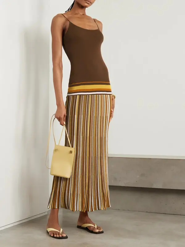Faithfull The Brand Citara Open-Back Striped Ribbed-Knit Cotton-Blend Maxi  Dress In Brown - 50% Off | Editorialist