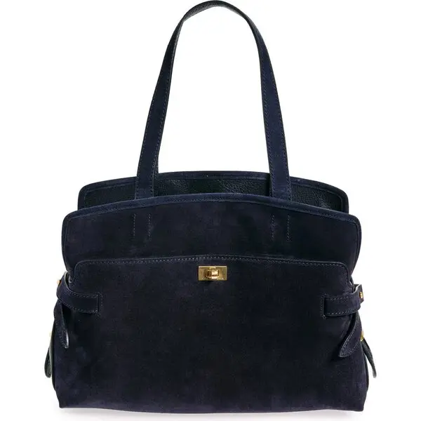 Anya Hindmarch Wilson Suede & Leather Shoulder Bag - Marine  display picture 1