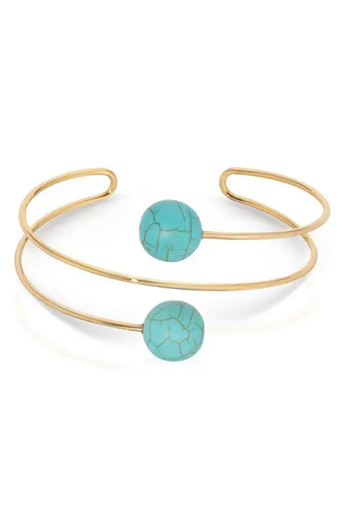 Ettika Bead Station Cuff Bracelet - Turquoise