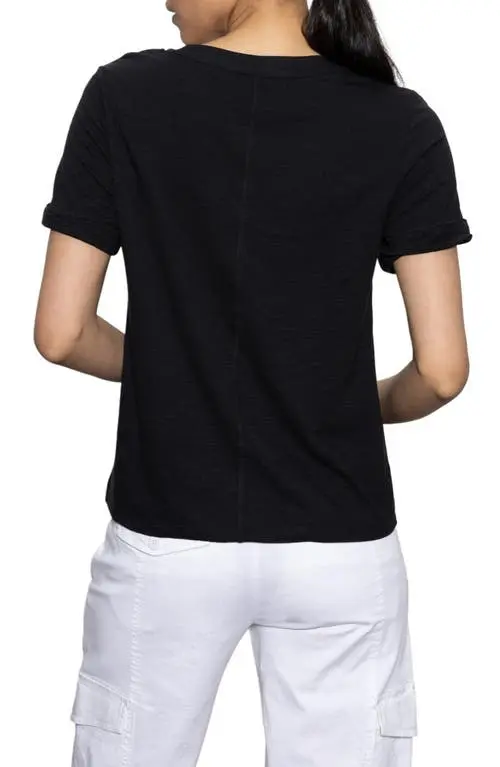 Sanctuary Perfect Roll Sleeve T-shirt - Black