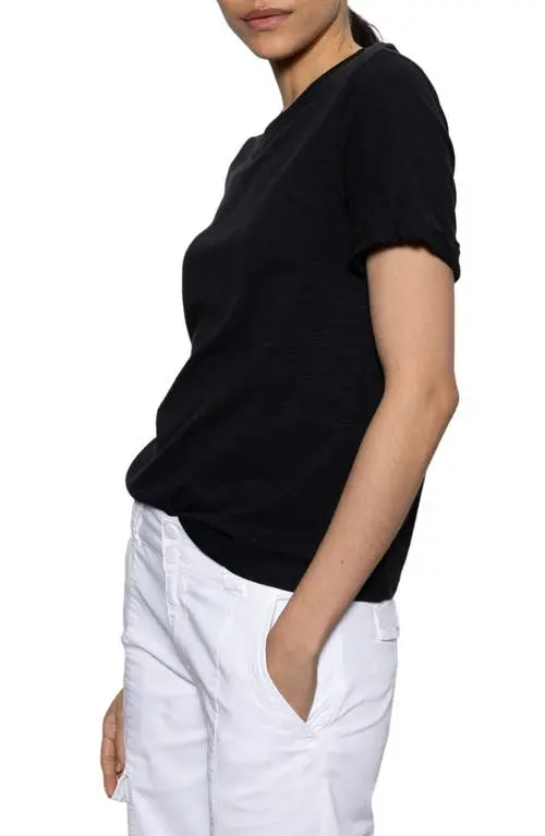Sanctuary Perfect Roll Sleeve T-shirt - Black
