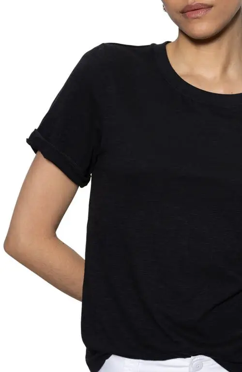 Sanctuary Perfect Roll Sleeve T-shirt - Black