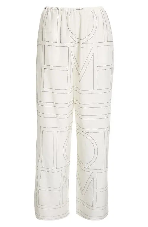 TOTEME Monogram Embroidered Pull-on Pants