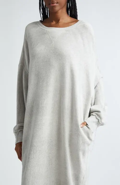 R13 Grunge Long Sleeve Cotton Terry Sweatshirt Dress In Heather Grey - 55%  Off | Editorialist