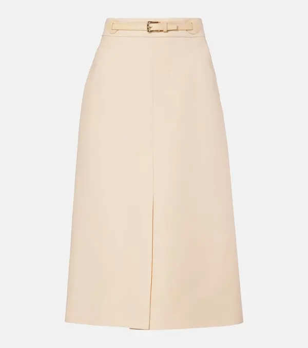 Valentino Garavani Crepe Couture Midi Skirt - Beige