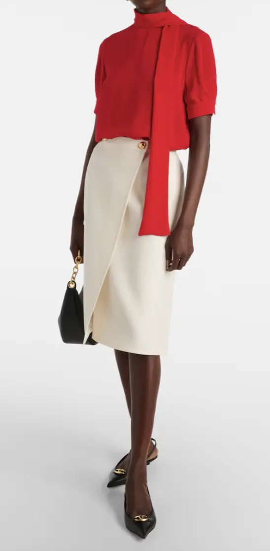 Valentino Garavani Crepe Couture Midi Skirt
