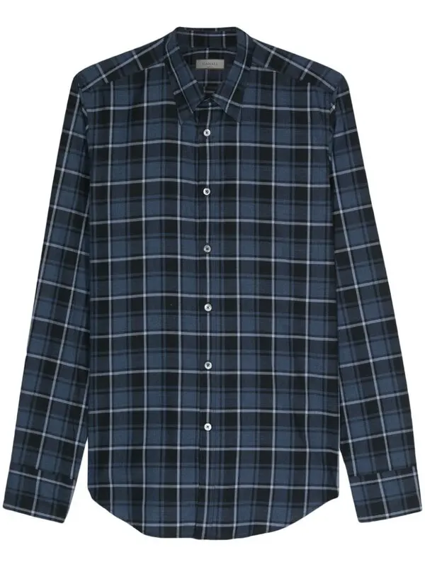 Canali Check-pattern Cotton Shirt