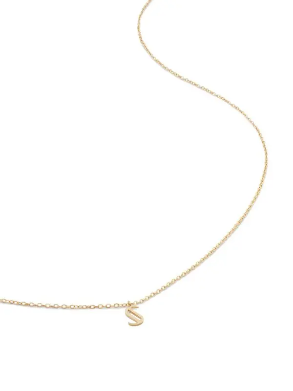 Monica Vinader 14kt Yellow Initial S Necklace - Gold