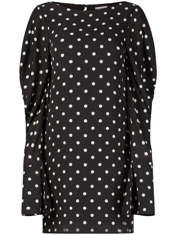 Nina Ricci Polka-dot Print Shift Dress - Black