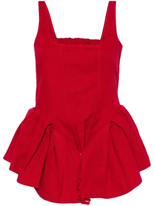 MARQUES' ALMEIDA Ruffled Denim Corset Top