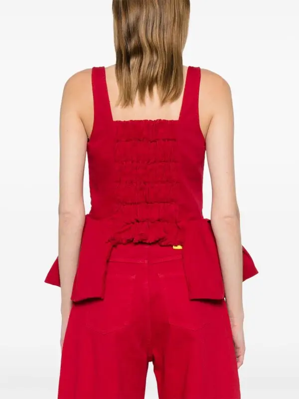 MARQUES' ALMEIDA Ruffled Denim Corset Top
