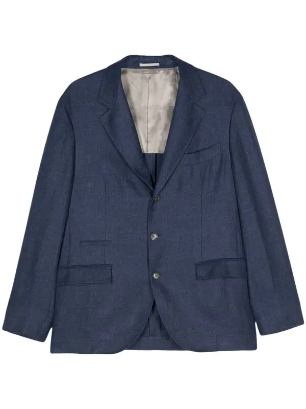 Brunello Cucinelli Single-breasted Linen Blend Blazer