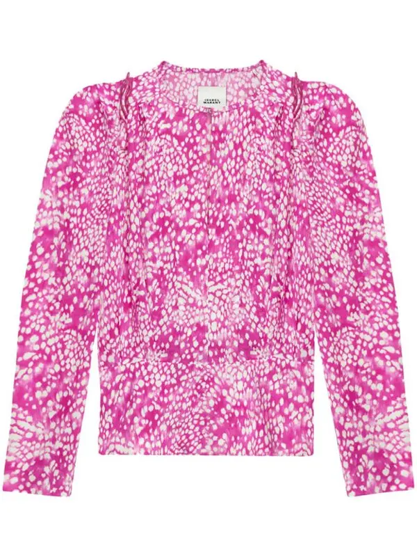 Isabel Marant Étoile Zarga Abstract-print Blouse - Pink