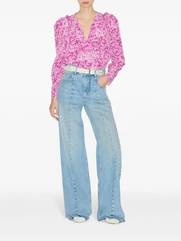Isabel Marant Étoile Zarga Abstract-print Blouse - Pink