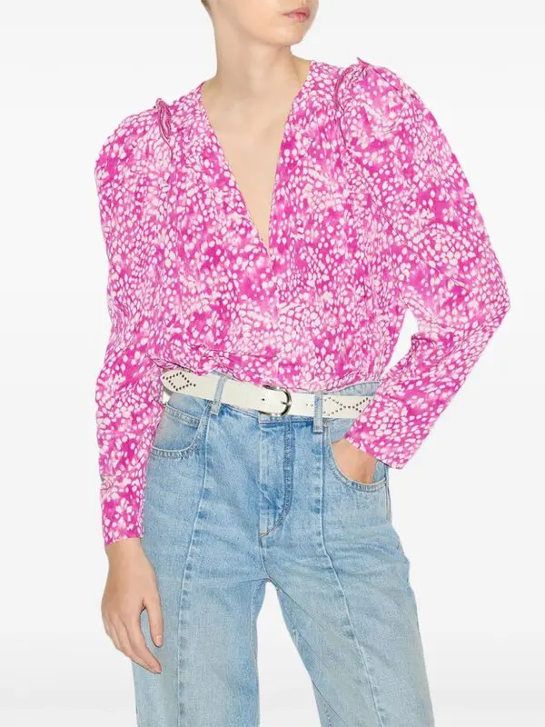Isabel Marant Étoile Zarga Abstract-print Blouse - Pink