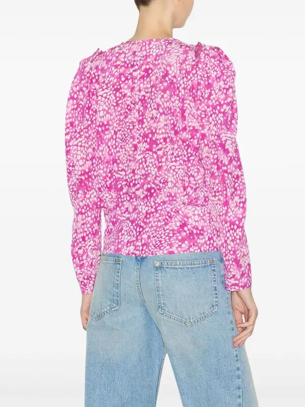 Isabel Marant Étoile Zarga Abstract-print Blouse - Pink