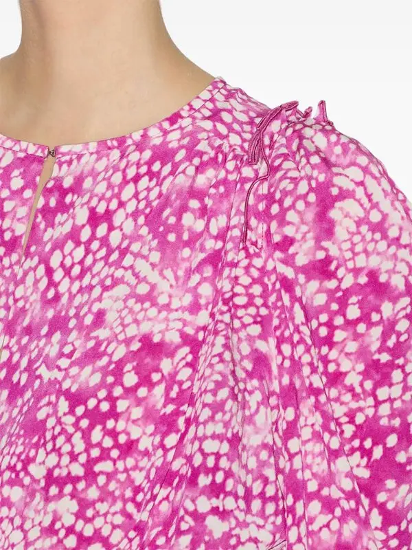 Isabel Marant Étoile Zarga Abstract-print Blouse - Pink