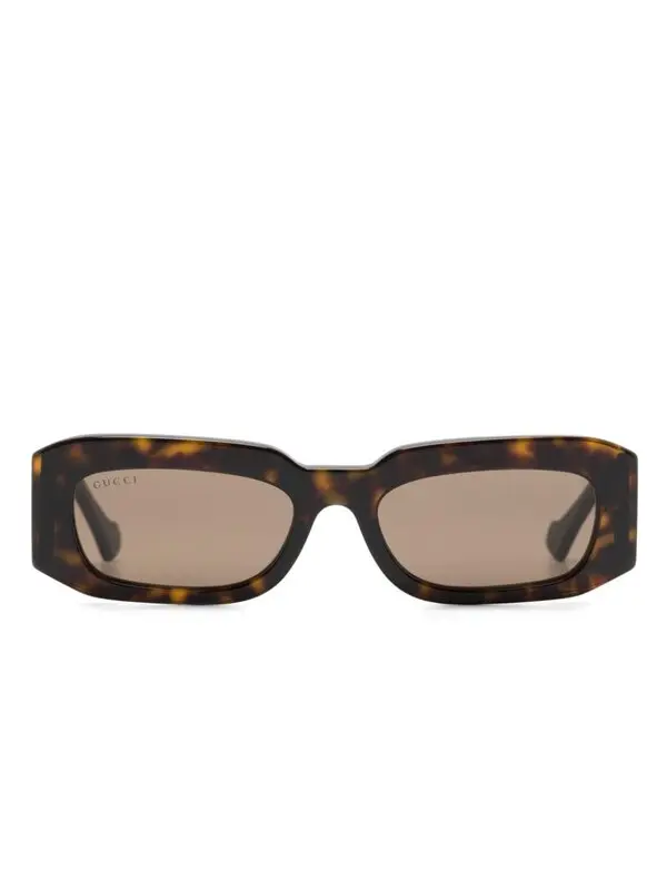 Gucci Rectangle-frame Sunglasses - Brown