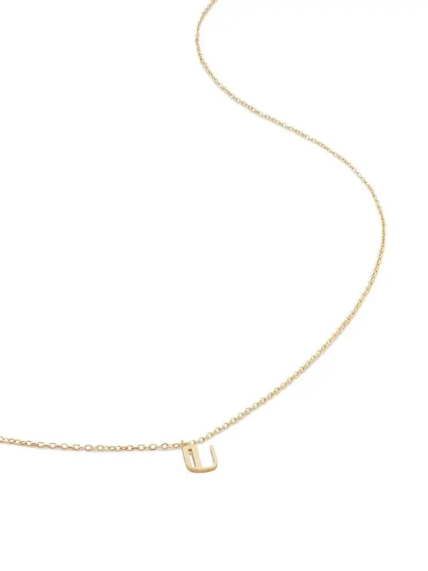 Monica Vinader 14kt Yellow Initial U Necklace - Gold