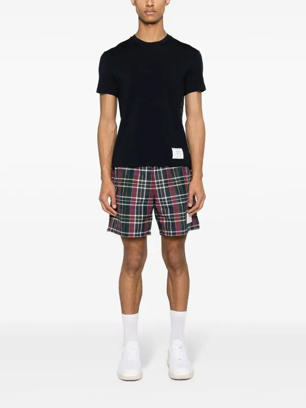 Thom Browne Stripe-detailing Wool T-shirt - Blue