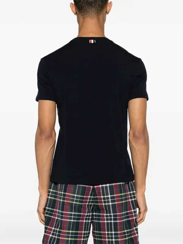 Thom Browne Stripe-detailing Wool T-shirt - Blue