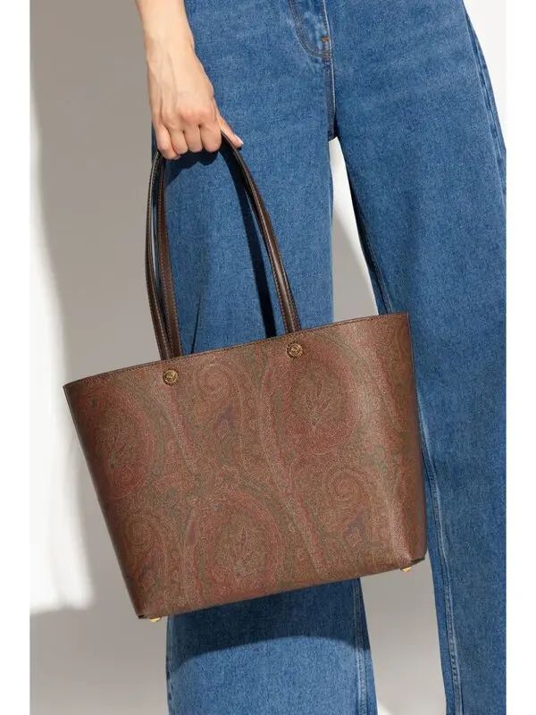 Etro Large Paisley Jacquard Shopper Tote - Brown