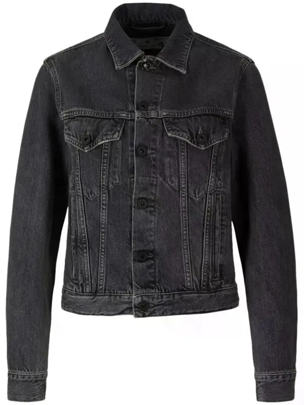 Off-White Rear Logo-patch Denim Jacket - Grey