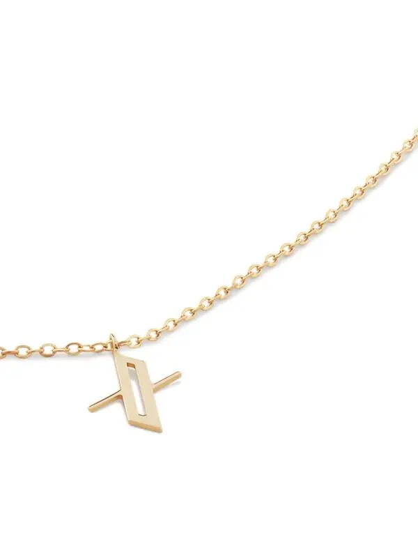 Monica Vinader 14kt Yellow Initial X Necklace - Gold