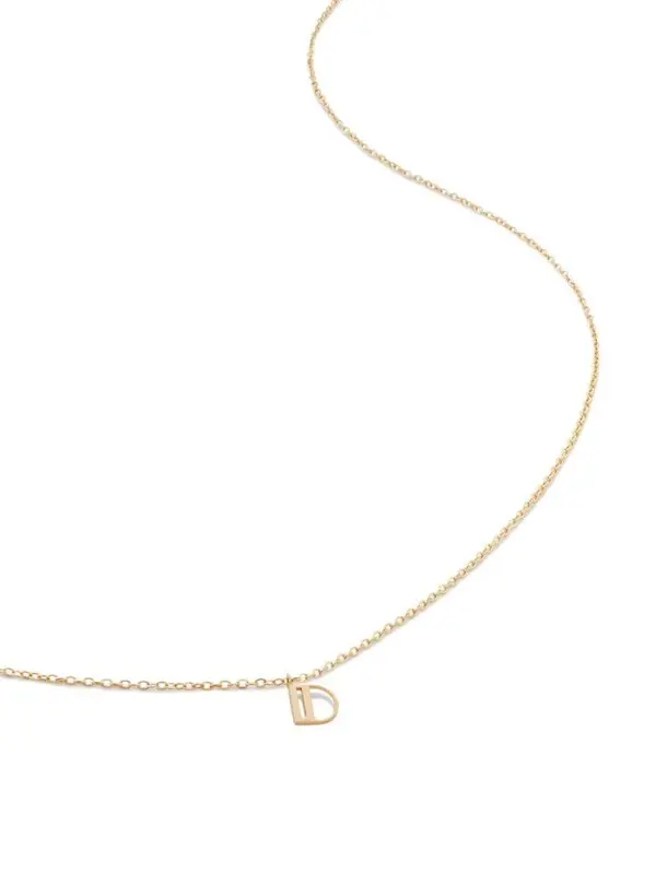 Monica Vinader 14kt Yellow Initial D Necklace - Gold